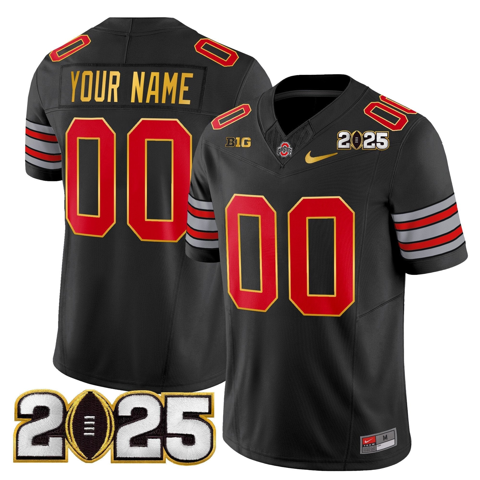OSU 'Heritage Stripe' 2025 CFP Final Patch Gold Trim Vapor Limited Cus ...