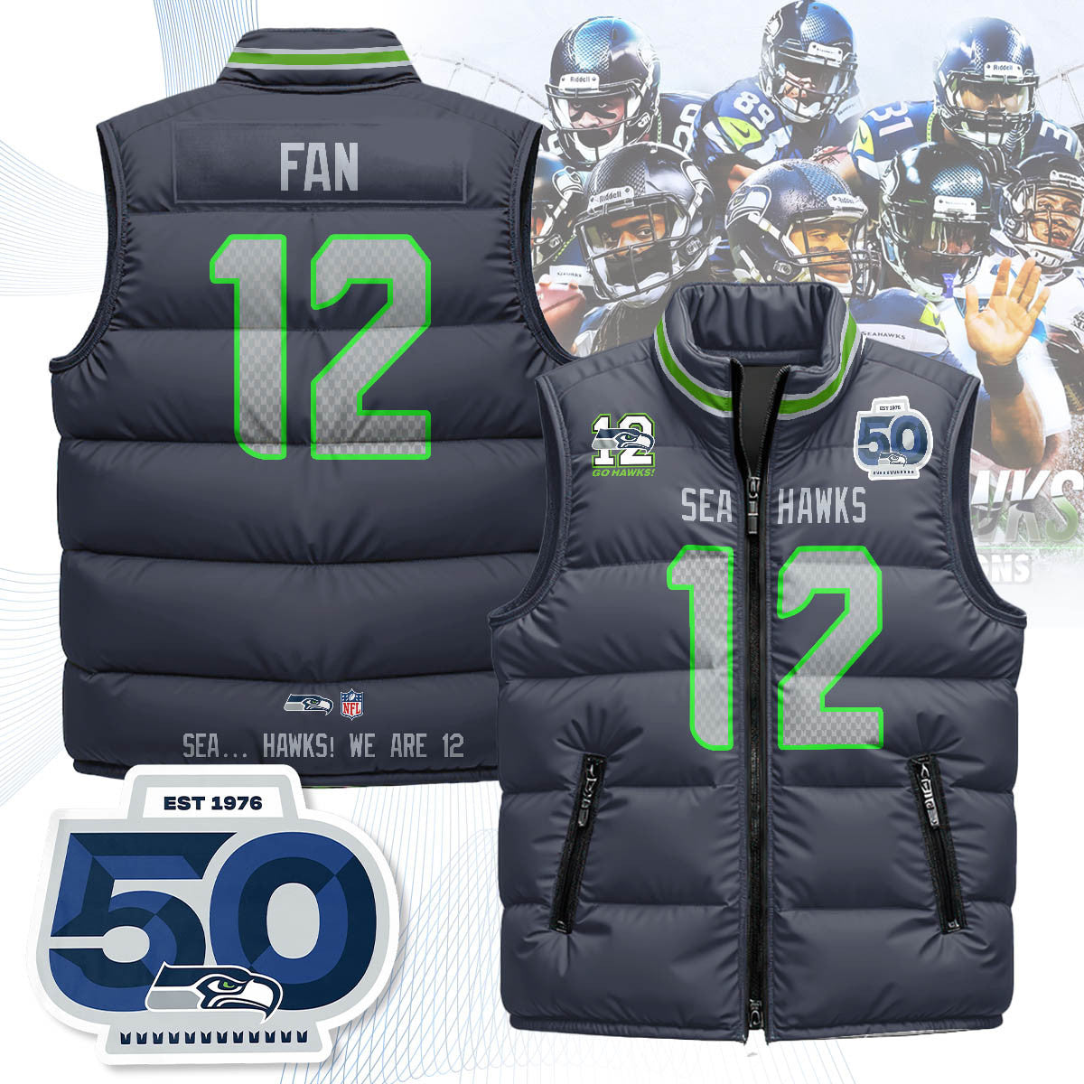 Seattle Seahawks Unisex Puffer Vest – Digigearus