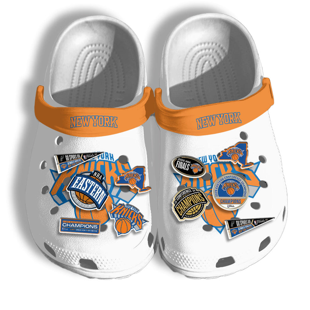 New York Knicks 2026 NBA Finals Clogs White - Charms Gift Set – Digigearus